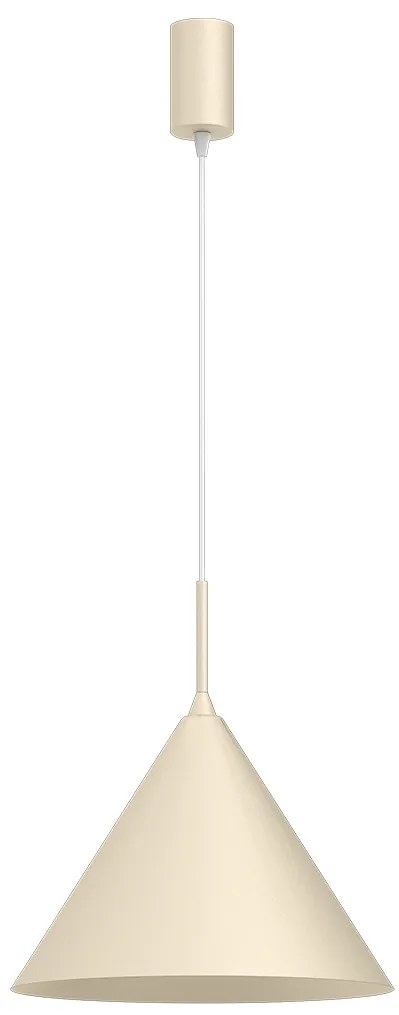 Závěsné svítidlo Visby, 1x krémové kovové stínítko, (fi 32cm), cr