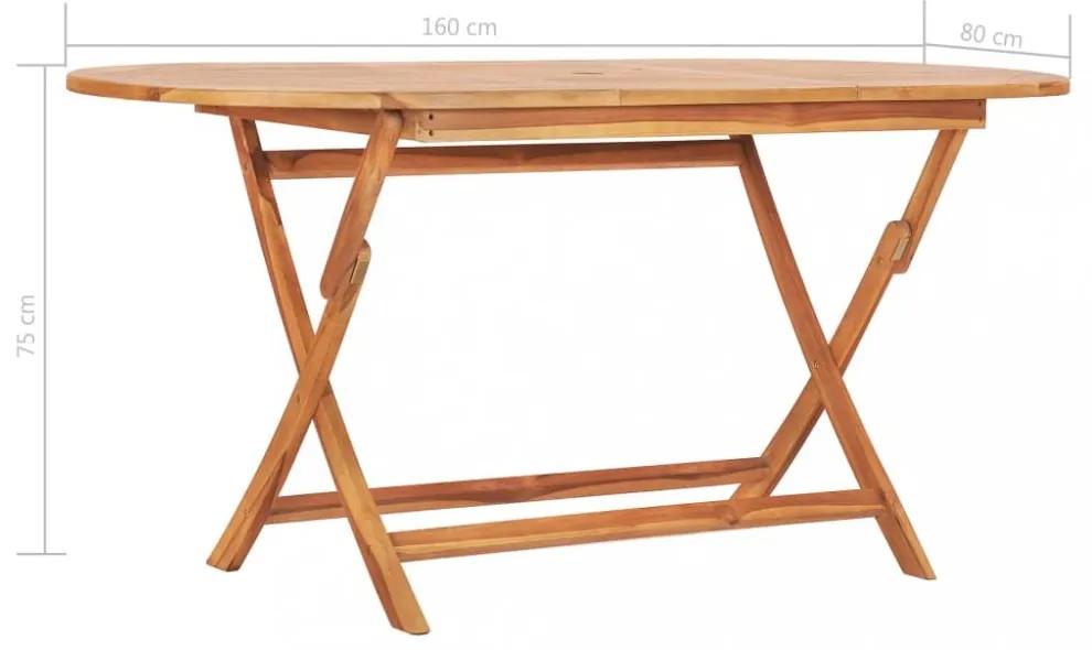 Skládací zahradní stůl teakové dřevo Dekorhome