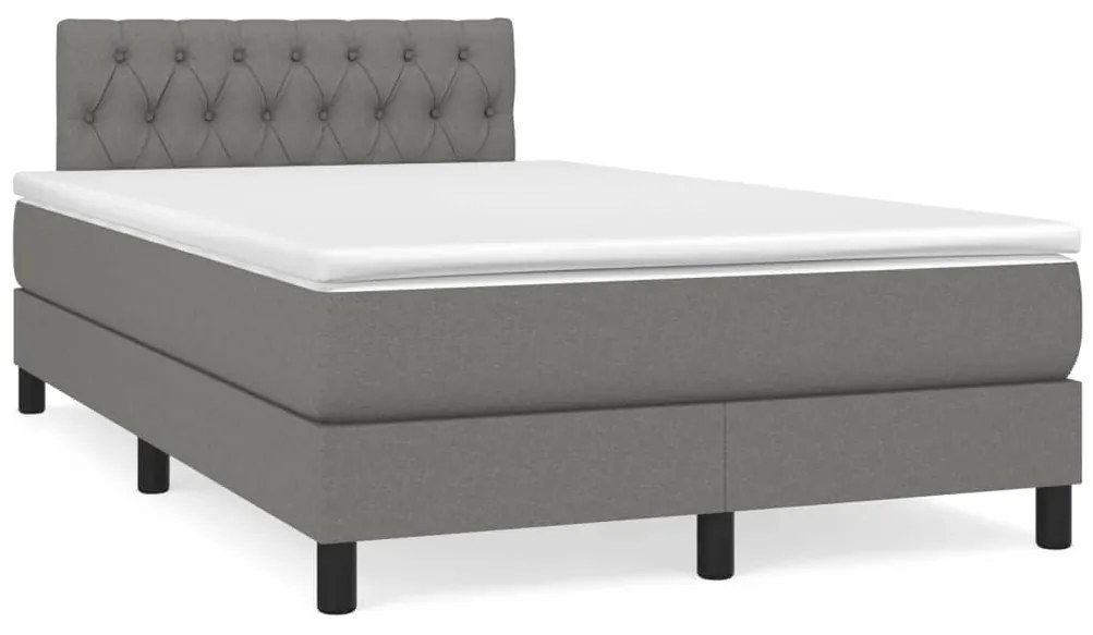 Box spring postel s matrací a LED tmavě šedá 120x190 cm textil 3270061