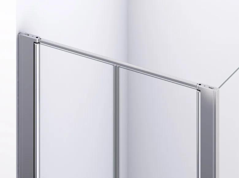 Sanswiss DIVERA D22T2 dvoukřídlé sprchové dveře 90 cm Profil: Aluchrom, Sklo: Bílé linky 88