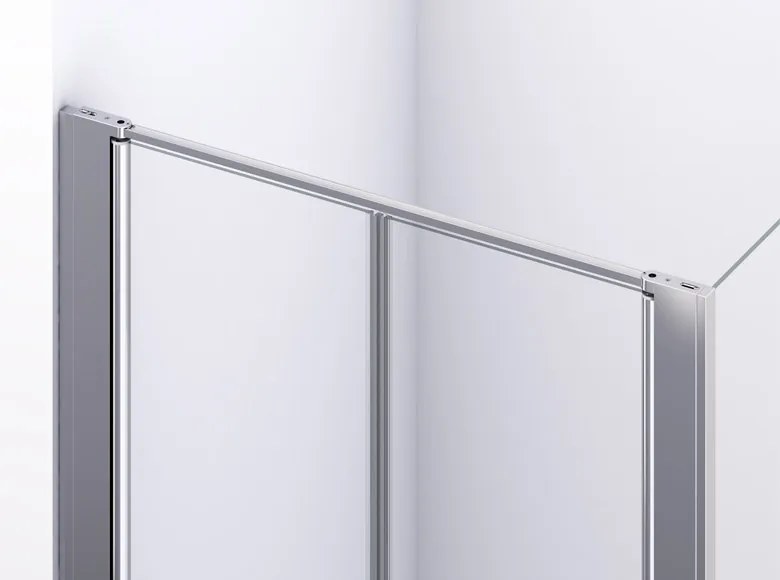 Sanswiss DIVERA D22T2 dvoukřídlé sprchové dveře 90 cm Profil: Aluchrom, Sklo: Hladké čiré