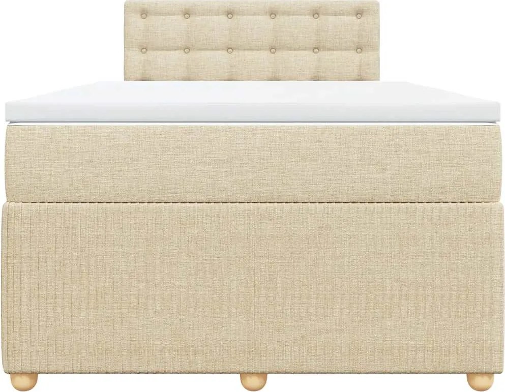 Box spring postel s matrací krémová 120x190 cm textil 3289714