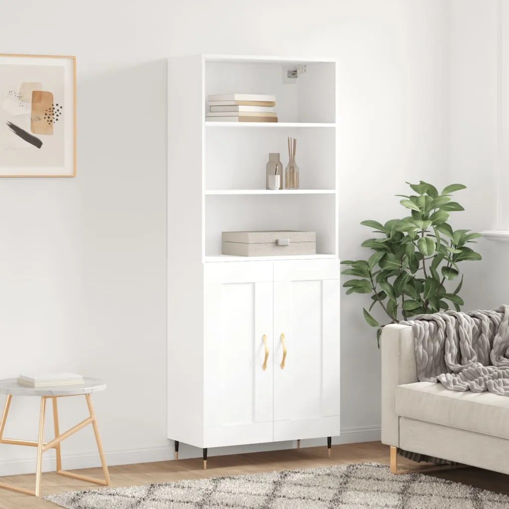Skříň highboard bílá 69,5 x 34 x 180 cm kompozitní dřevo 3189933