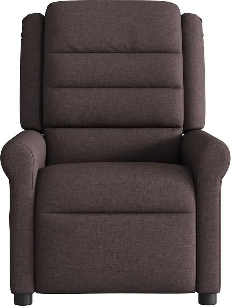 Elektrické masážní polohovací křeslo tmavě hnědé textil 3303309