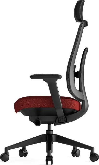 Office Pro Kancelářská ergonomická židle K42  SP – síť/ čalouněná, červená