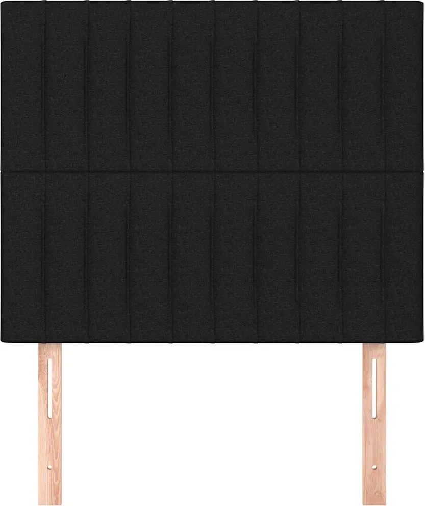 Čelo postele černé 80x5x118/128 cm látkové 3116546