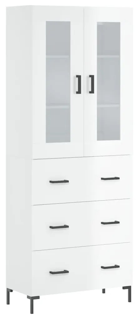 Skříň highboard lesklá bílá 69,5 x 34 x 180 cm kompozitní dřevo - Default Title