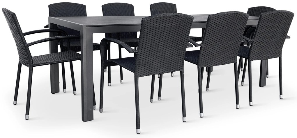 Nábytek Texim Nábytek na zahradu ratan - stůl VIKING XL 190cm + 8x židle ROMA