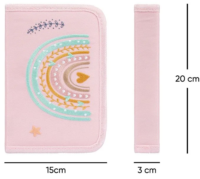 BAAGL - jednopatrový školní penál Duha, 2 chlopně
