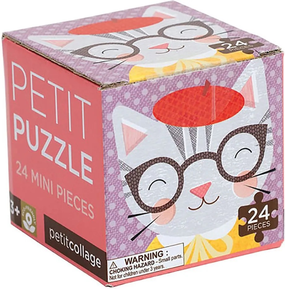 Mini puzzle Brýlatá kočka, 24 dílků