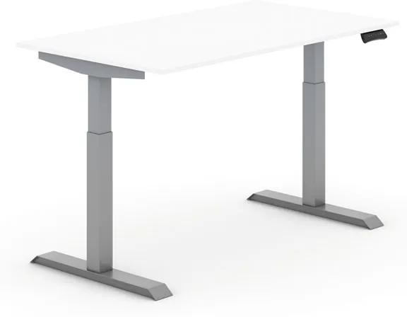 B2B Partner Výškově nastavitelný stůl PRIMO ADAPT, elektrický, 1400x800x735-1235 mm, bílá, šedá podnož