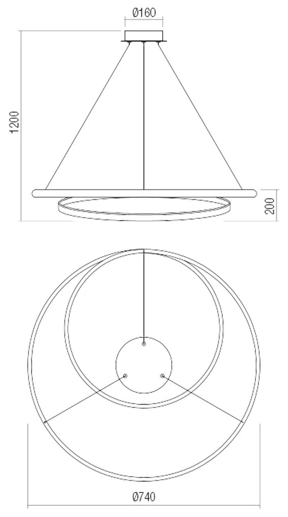 Redo 01-1891 závěsné LED stmívatelné svítidlo Torsion bronz, 35W, 4000K, ø74cm