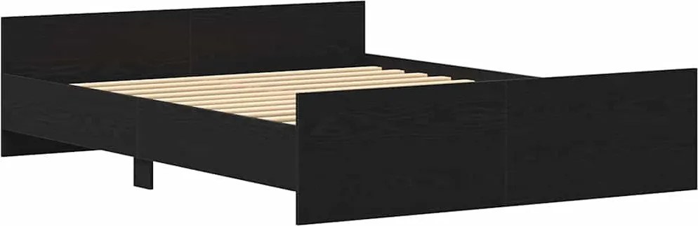 Rám postele bez matrace černý dub 150x200 cm kompozitní dřevo 3329320