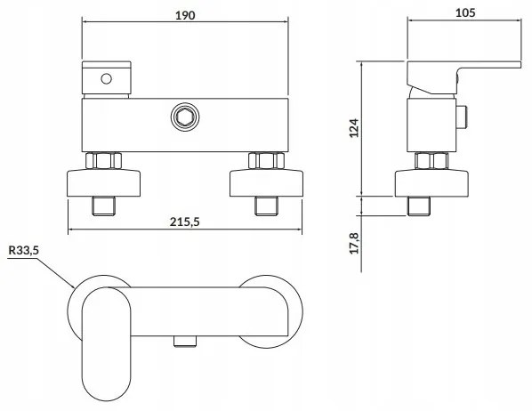Cersanit Crea, nástěnná sprchová baterie, chromová, S951-319