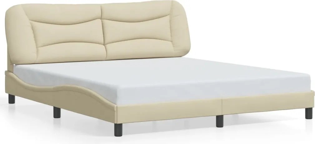 Rám postele s LED bez matrace Hvar Cream 180x200 cm Látka 3213723