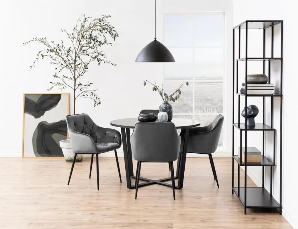 ACTONA GROUP Jídelní židle BROOKE tmavě šedá z látky Vic 0000086204