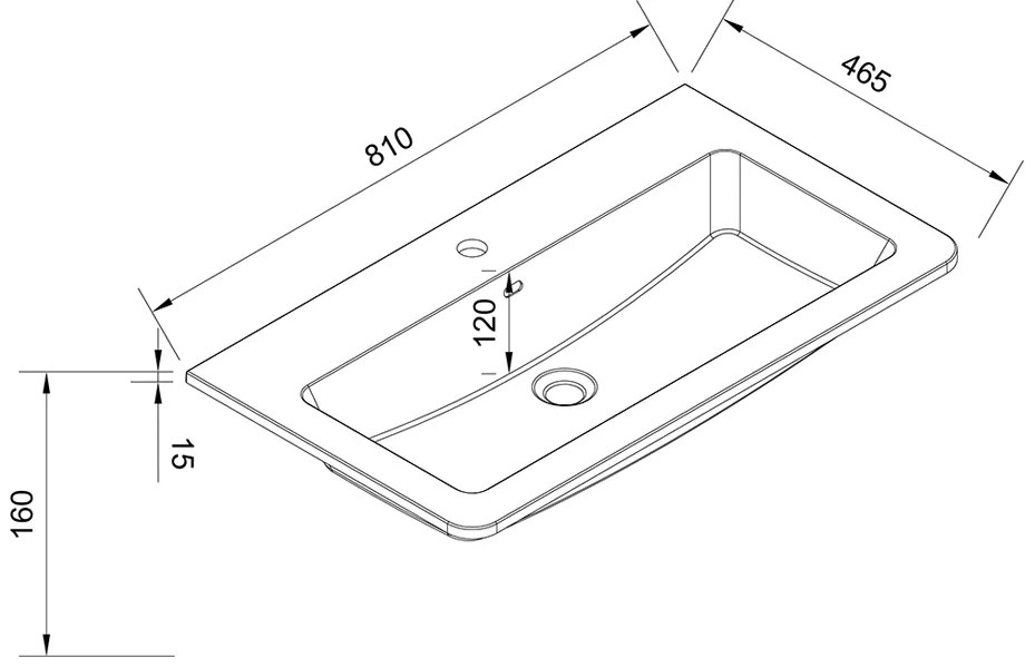 Mereo Siena koupelnová skříňka s umyvadlem z litého mramoru 81 cm antracit mat CN431M