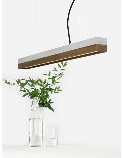 GANTlights Závěsné svítidlo GANTLights, Beton+Ořech, 92 cm, denní bílá