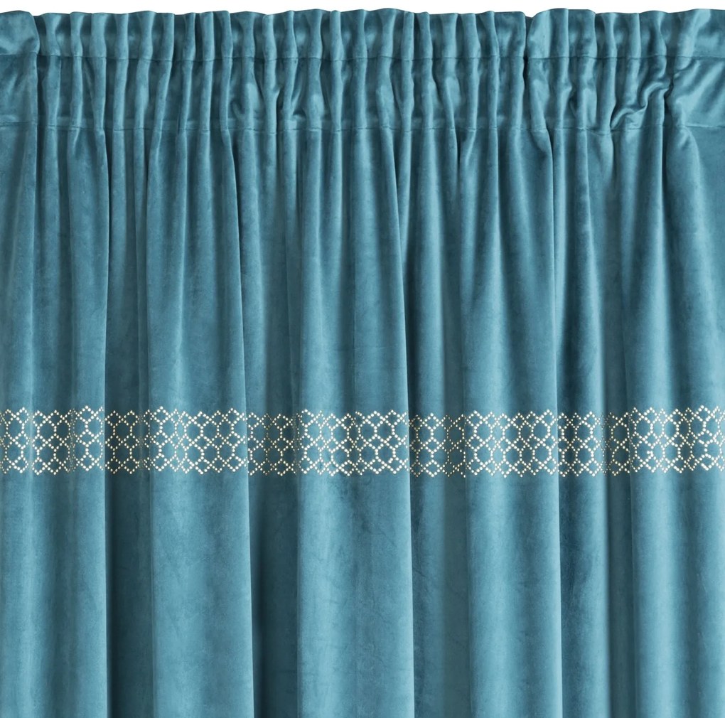 ZATEMŇOVACÍ ZÁVĚS NA PÁSCE JOVITA 140X270 CM TMAVĚTYRKYSOVÁ
