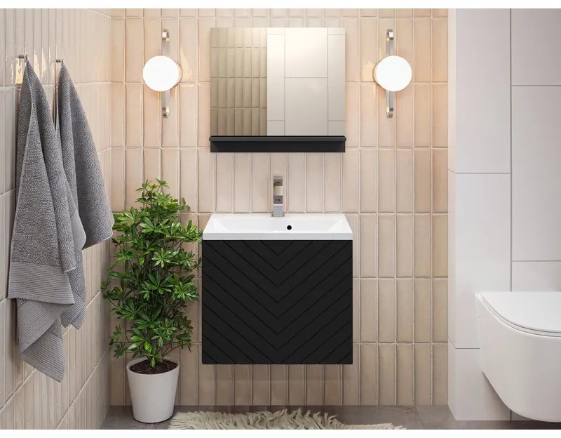 Koupelnová sestava Najrip, Sifon k umyvadlu: ne, Barva dřeva: černá