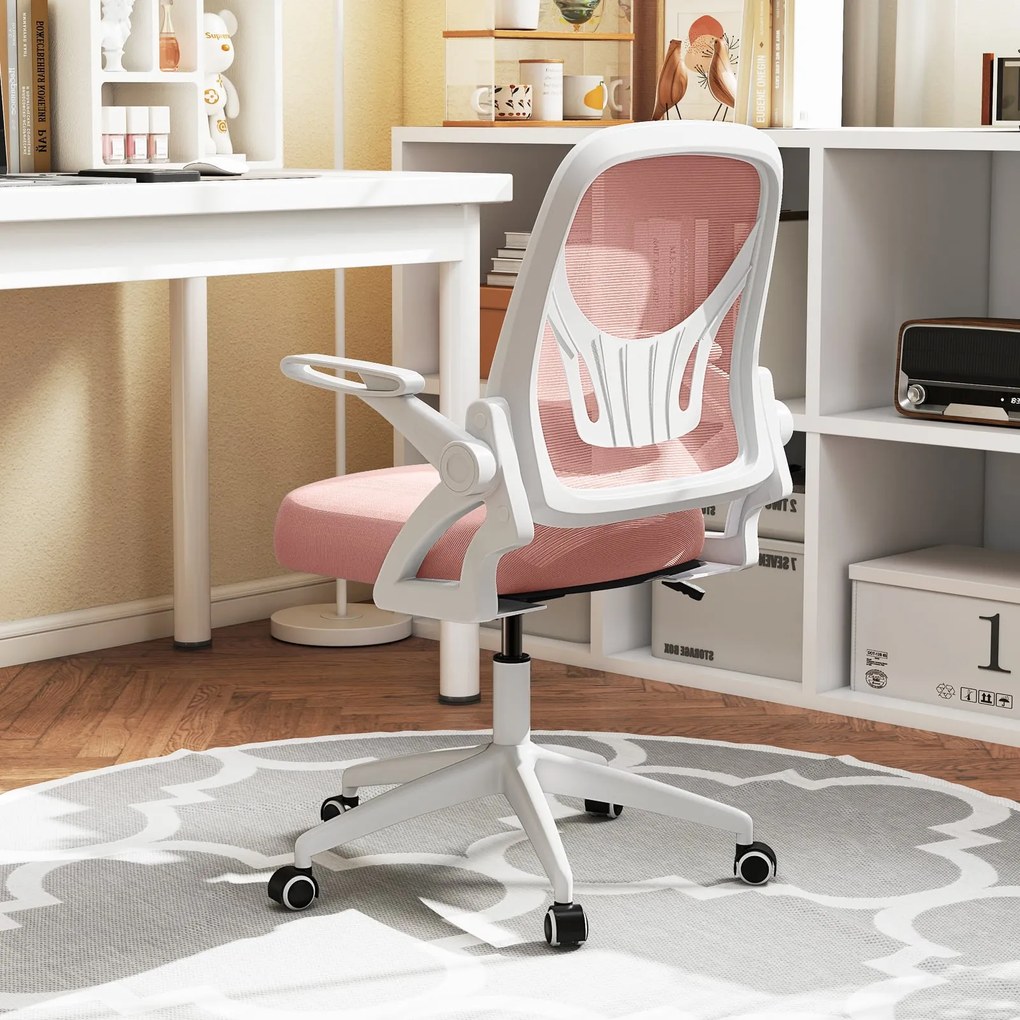 Costway Ergonomická kancelářská židle se sklopnými područkami a houpacím stolem