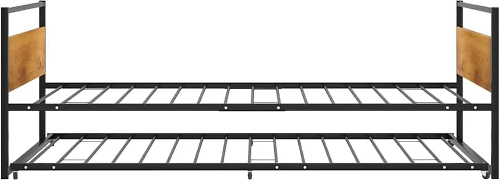 Rám vysouvací postele černý kov 90 x 200 cm 324748