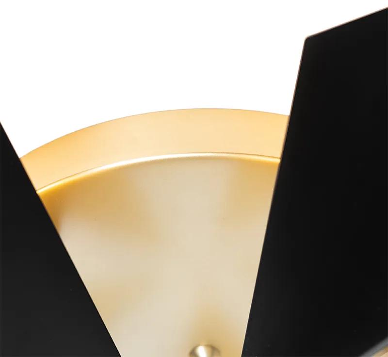 Designové stropní svítidlo černé se zlatým 5-ti světlem - Sinem