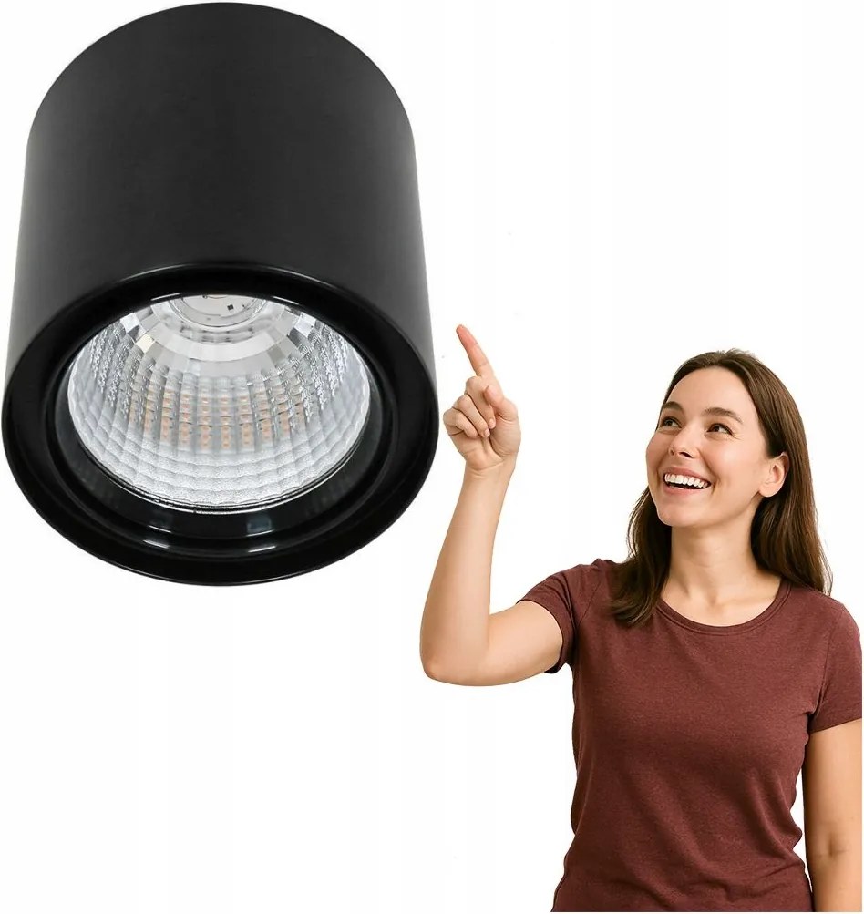 Led nástěnná lampa 40W černá Luna 3800LM Italux
