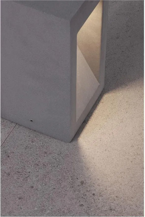 NV 9540207 Venkovní sloupkové svítidlo BARCO šedý beton skleněný difuzor LED 6W 3000K 120-230V IP65 - NOVA LUCE