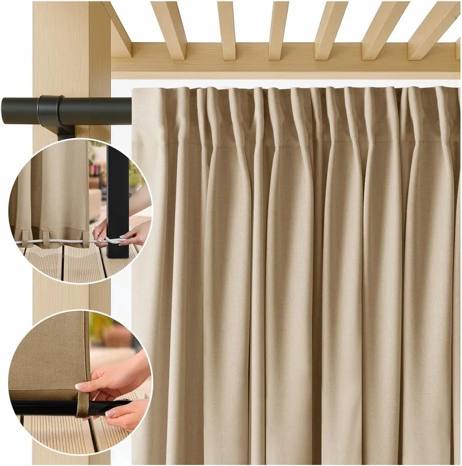 Béžový dimout/venkovní závěs 250x250 cm Calisto – Filumi