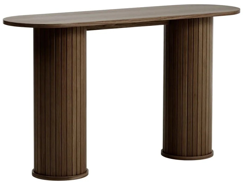Hnědý konzolový stolek 40x130 cm Nola – Unique Furniture
