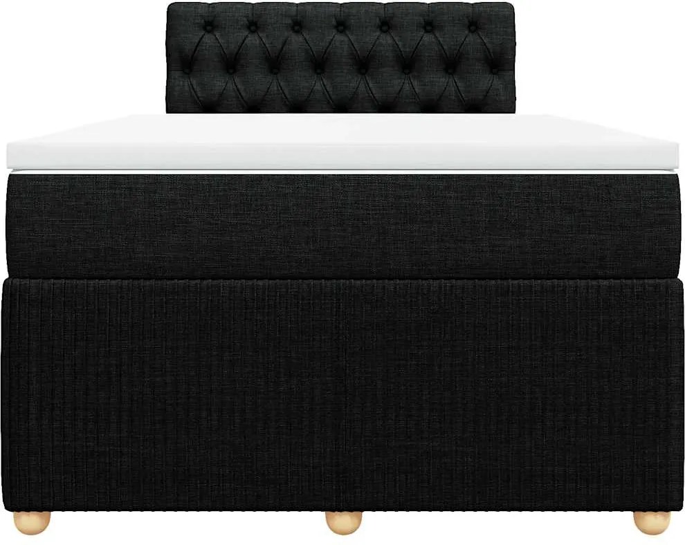 Box spring postel s matrací černá 120x200 cm textil 3287432