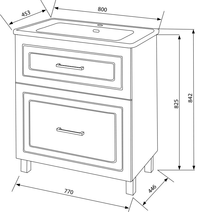 Lavedo Tokyo 80 koupelnová skříňka s umyvadlem z litého mramoru