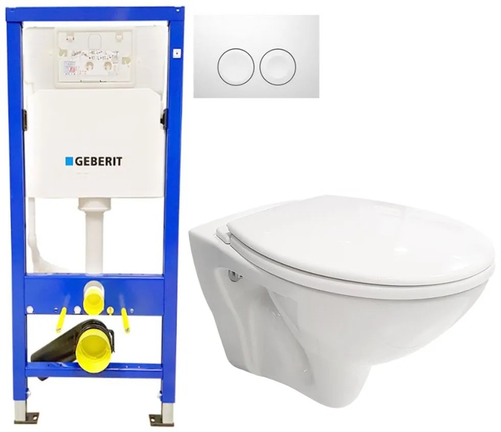 AKCE/SET/GEBERIT - SET Duofix Sada pro závěsné WC 458.103.00.1 + tlačítko DELTA21 bílé + klozet a sedátko CERSANIT MITO 458.103.00.1 21BI MI1