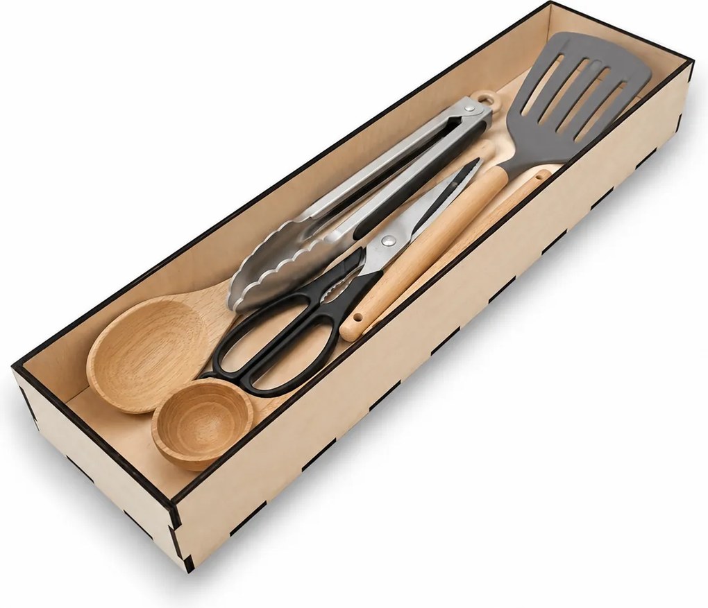 usporadejto.cz Organizér do šuplíku, vložka do zásuvky, dřevěný VASKY, 45,5 x 15 x 6 cm