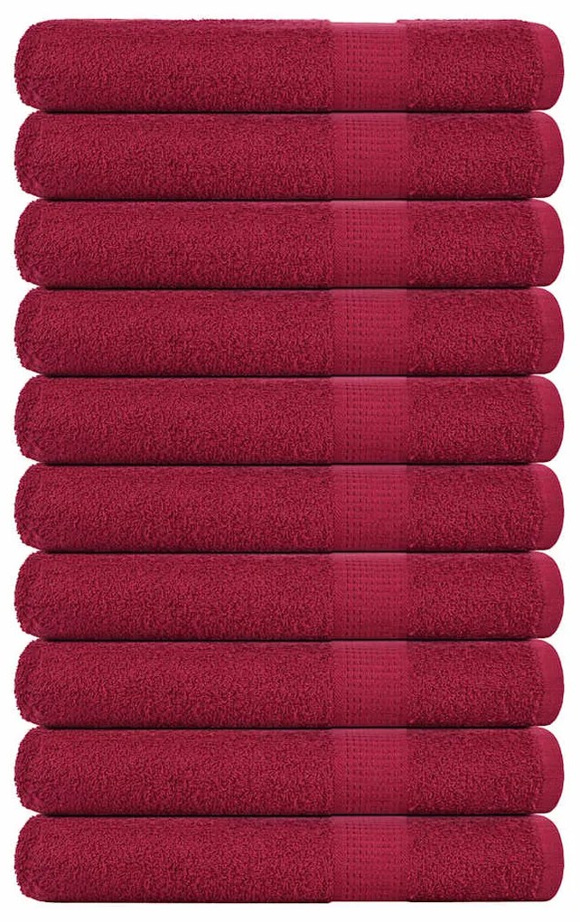 Saunové osušky FROGN 10 ks bordó 80x200 cm 360 g/m² 136745