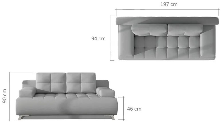 Rozkládací pohovka Oslo, světle šedá látka