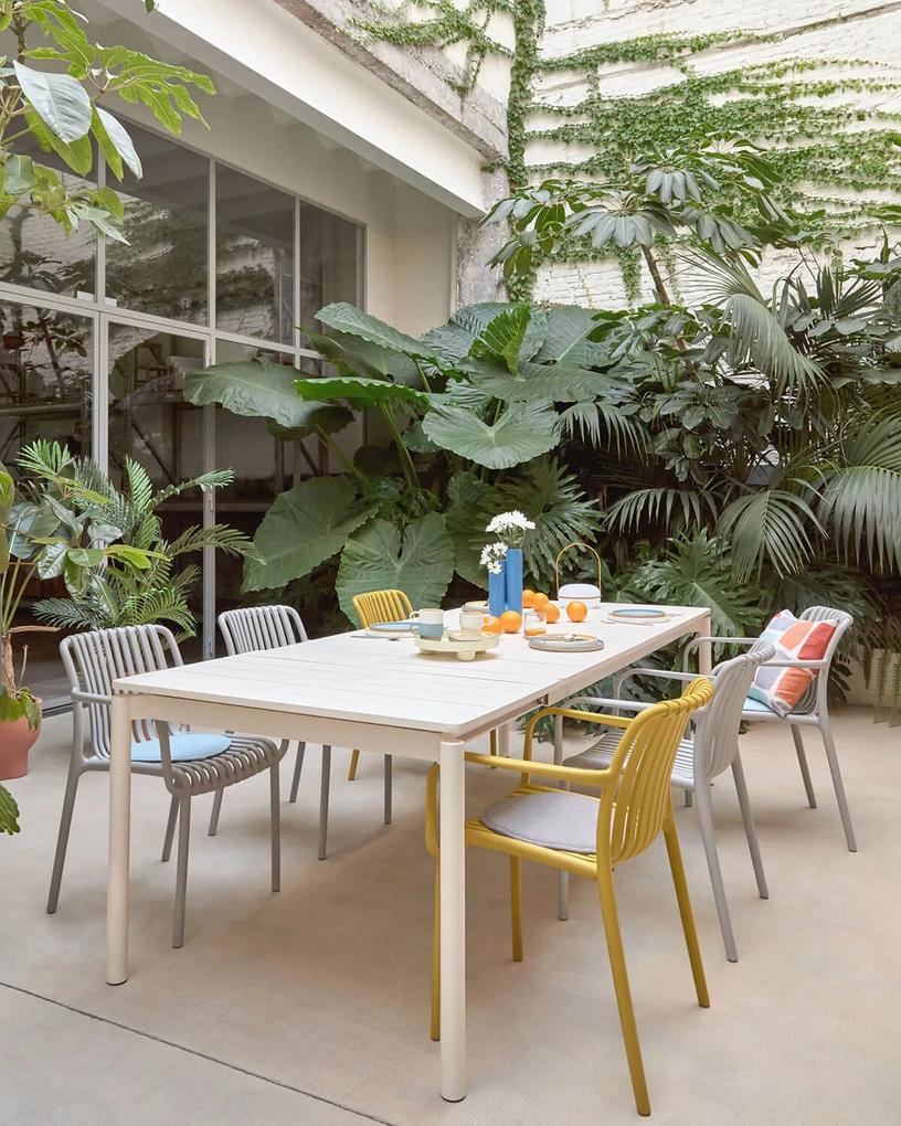 Zahradní rozkládací stůl tana 180 (240) x 100 cm bílý MUZZA