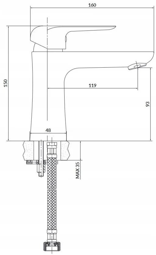 Cersanit City, nízká umyvadlová baterie, chromová, S951-359