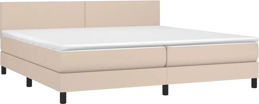 Box spring postel s matrací cappuccino 200 x 200 cm umělá kůže 3141028
