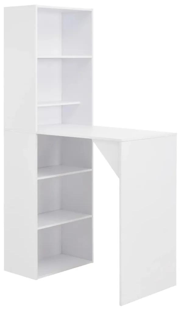 280227 vidaXL Barový stůl se skříní bílý 115 x 59 x 200 cm
