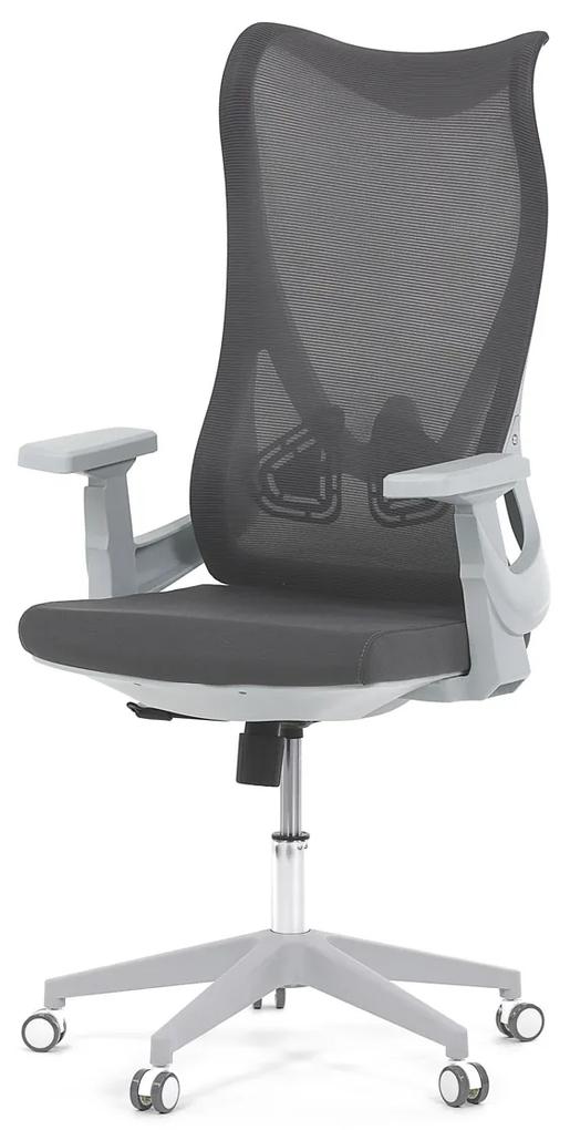 Židle kancelářská, šedý MESH, bílý plast, plastový kříž - KA-S248 GREY