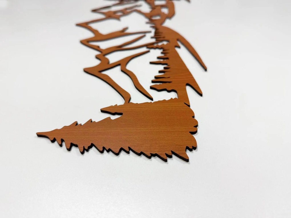 dřevo života Dřevěný obraz HORY Zvolte rozměr (cm): 95x36, Zvolte barvu dekoru: Ořech
