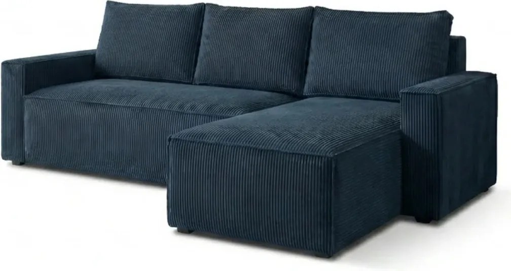 Rohová rozkládací sedací souprava do L BELLEZA, 232 cm, s úložným prostorem Roh pohovky: Pravý roh, Barva látky Poso: Černá (Poso 135)