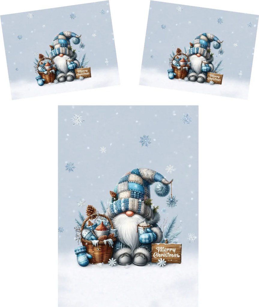 3D povlečení z mikrovlákna FROSTY GNOME barevné Rozměr povlečení: 70 x 90 cm | 140 x 200 cm