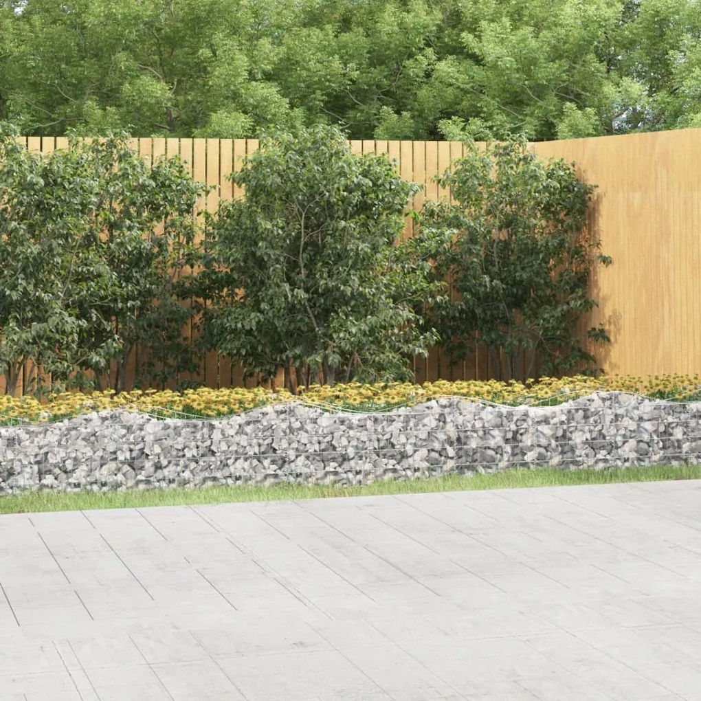 Klenutý gabion vyvýšený záhon 600x100x50 cm pozinkované železo 153552