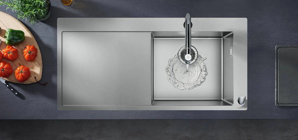 Hansgrohe M71, dřezová baterie M7120-H200 s výsuvnou sprškou, 2-otvorová instalace, sBOX, chromová, 73818000