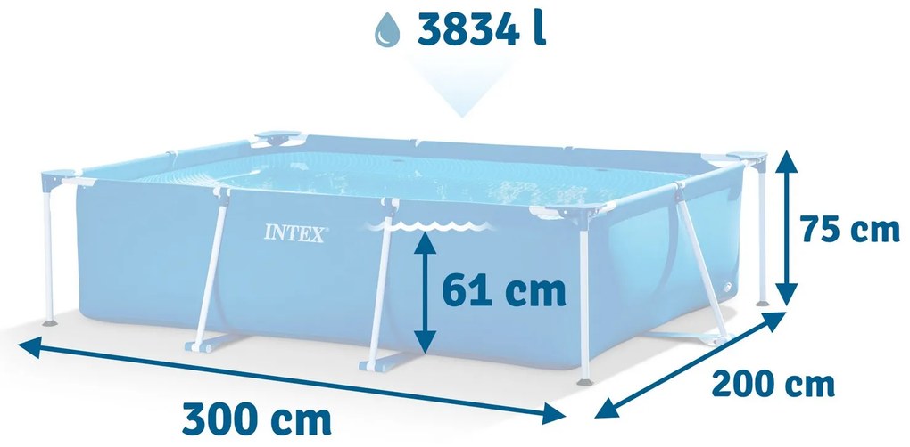 Zahradní bazén s konstrukcí 300 x 200 x 75 cm 2v1 INTEX 28272