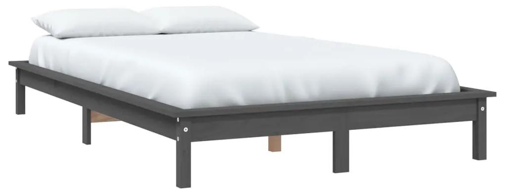 Rám postele šedý 150 x 200 cm masivní borovice King Size - Default Title