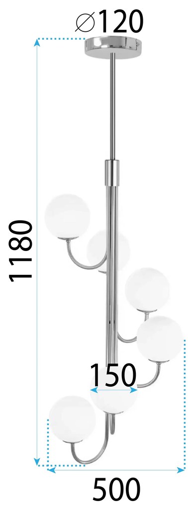 Toolight Toolight, stropní svítidlo 6xG9 APP1585-6CP, zlatá lesklá, OSW-05679